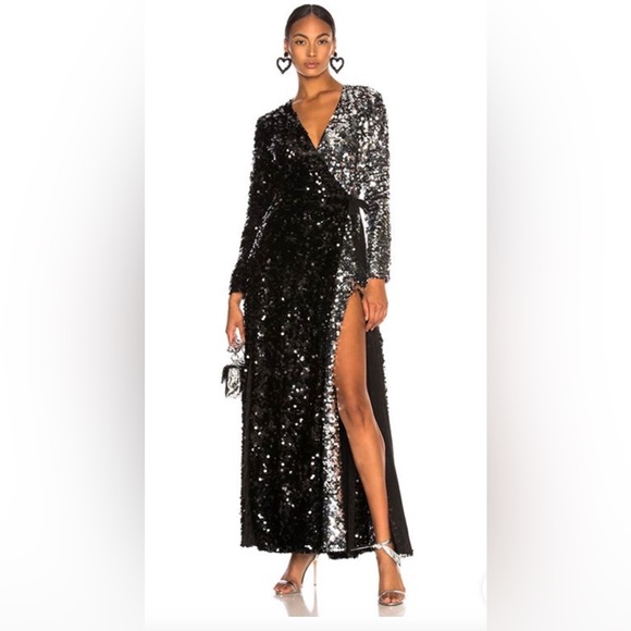 We Are Leon | Dresses | We Are Leon Designer Sequin Wrap Dress With ...